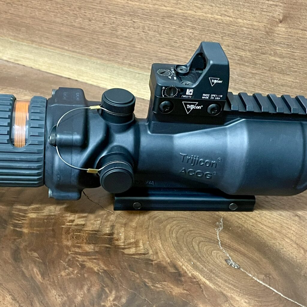 Trijicon ACOG 6x48 BAC Riflescope w/ Trijicon RMR -.308 BDC Red Chevron Reticle, Thumbscrew ...